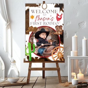 First Rodeo Welcome Sign Template Birthday Party Welcome Sign Photo ...