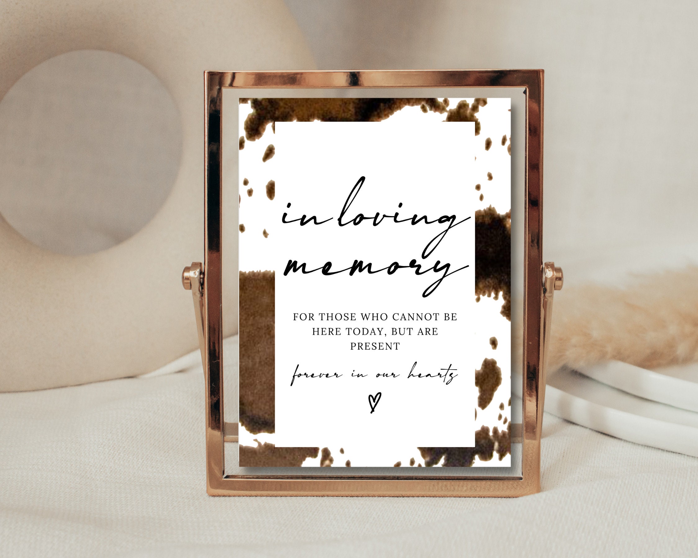 Wedding in Loving Memory Sign Template Photo Memorial Signs Western ...