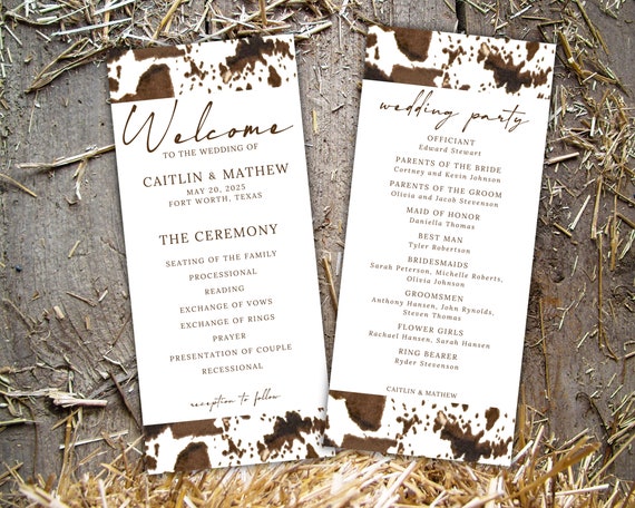 Western Wedding Ceremony Programs