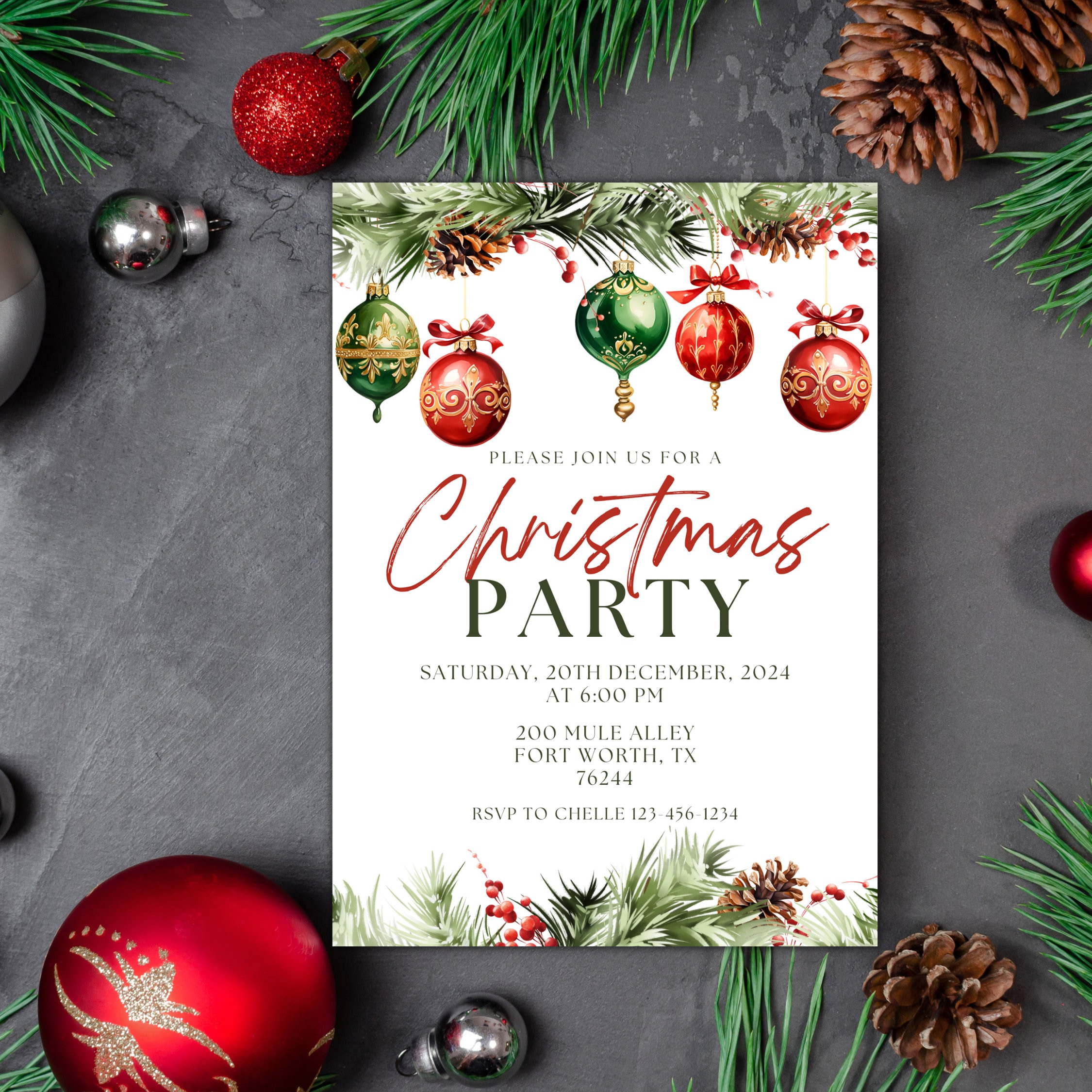 Christmas Party Invitation Template Modern Holiday Party Invites ...
