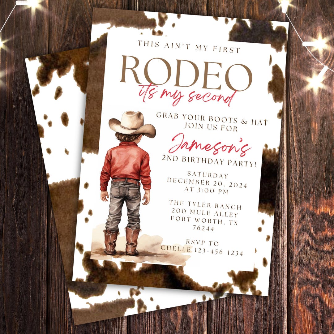 This Ain't My First Rodeo Birthday Party Invitation Cowboy Birthday ...