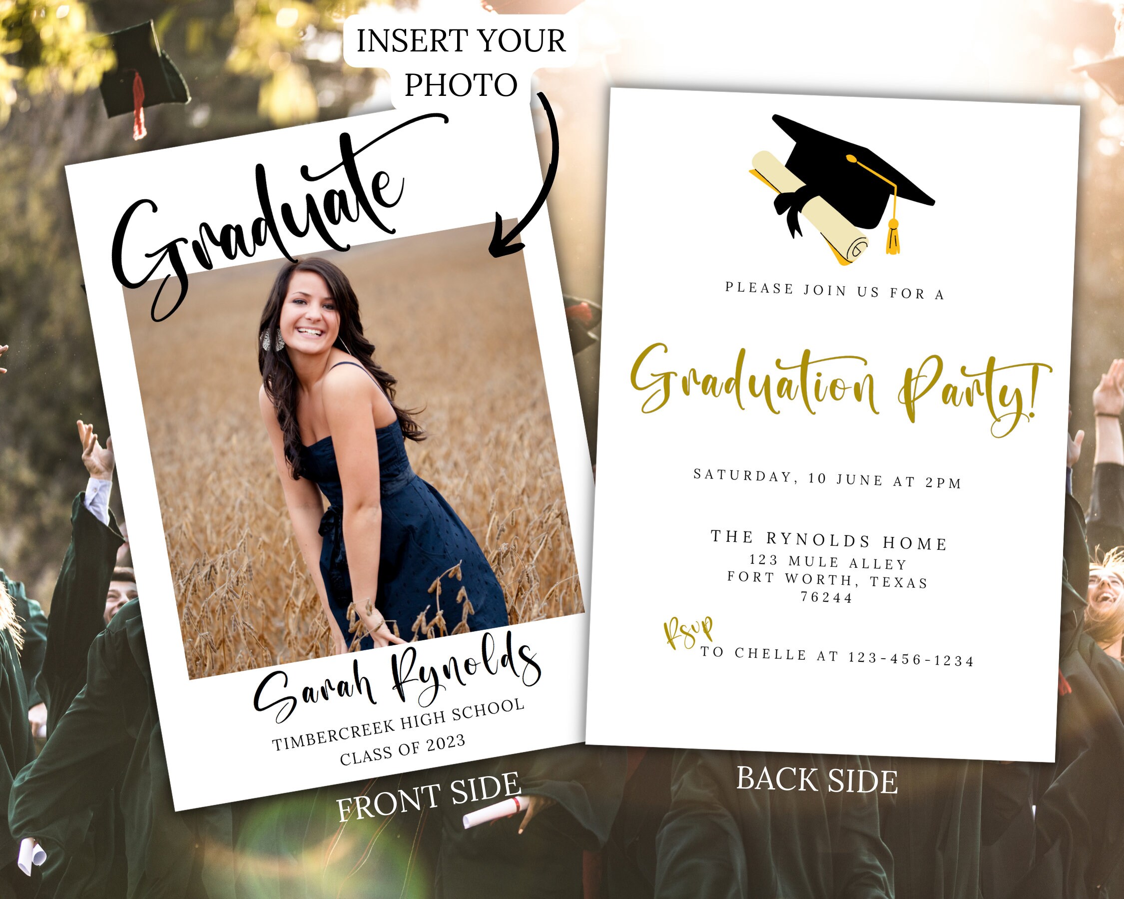 Graduation Invitation Template Photo Graduation Party Invitation High ...