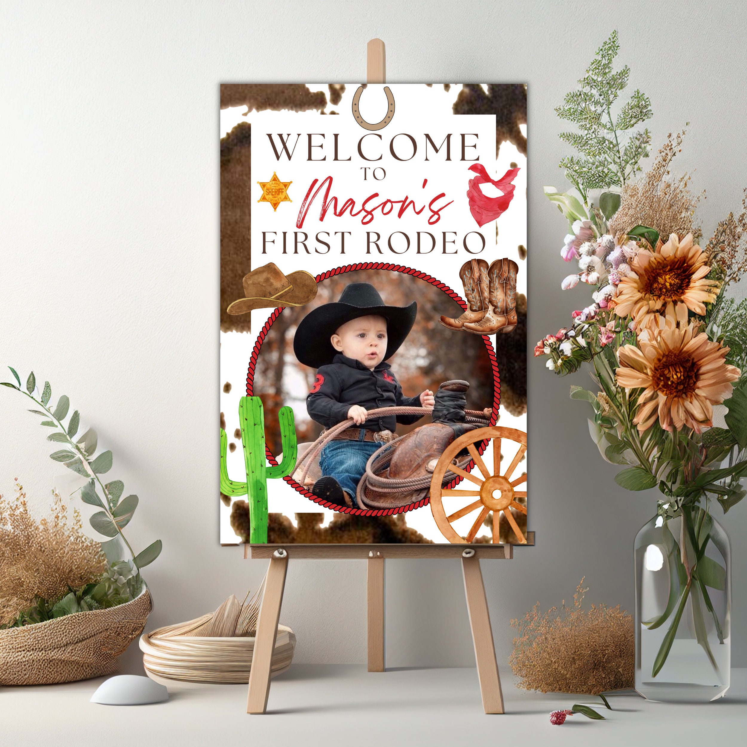 First Rodeo Welcome Sign Template Birthday Party Welcome Sign Photo ...