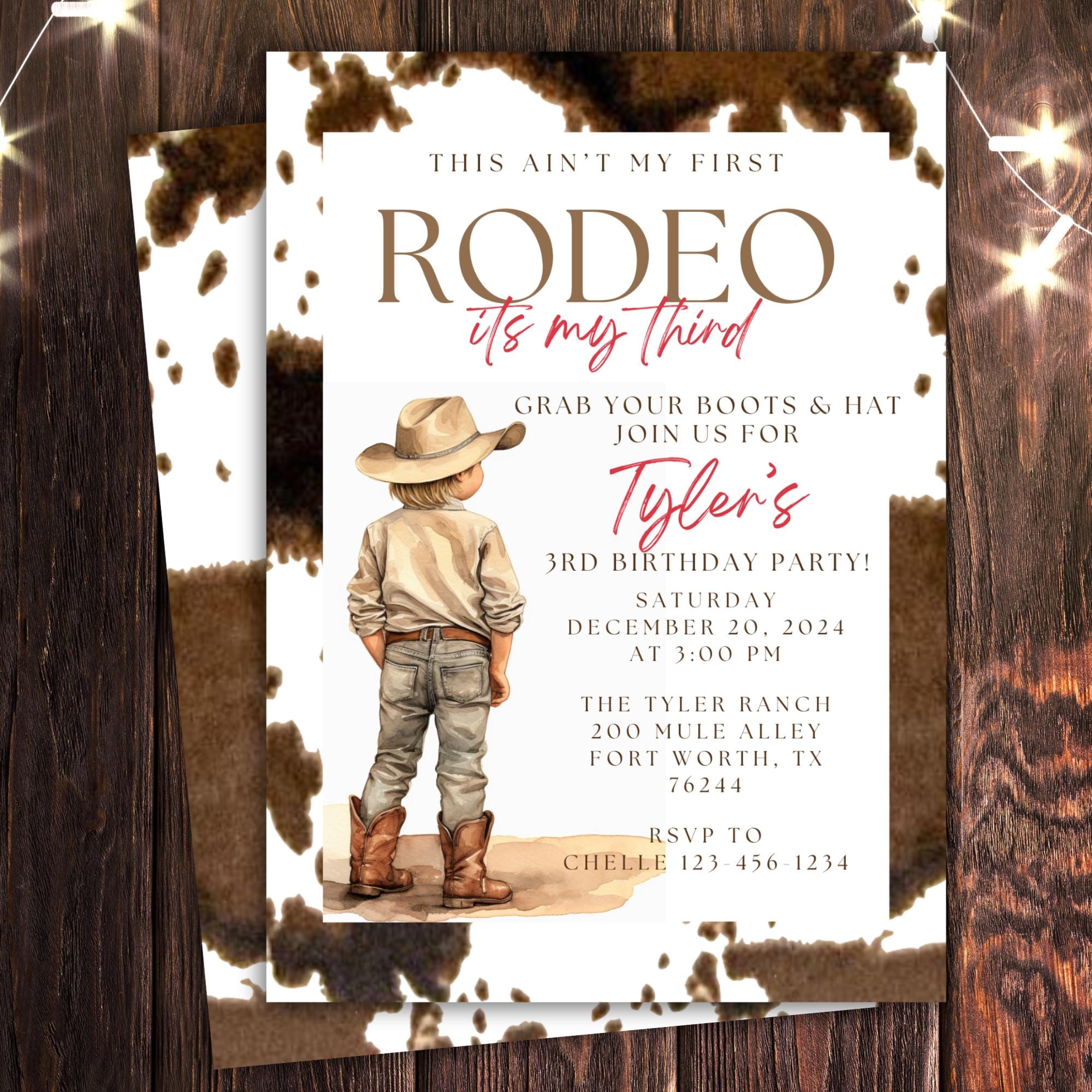 This Ain't My First Rodeo Birthday Party Invitation Cowboy Birthday ...