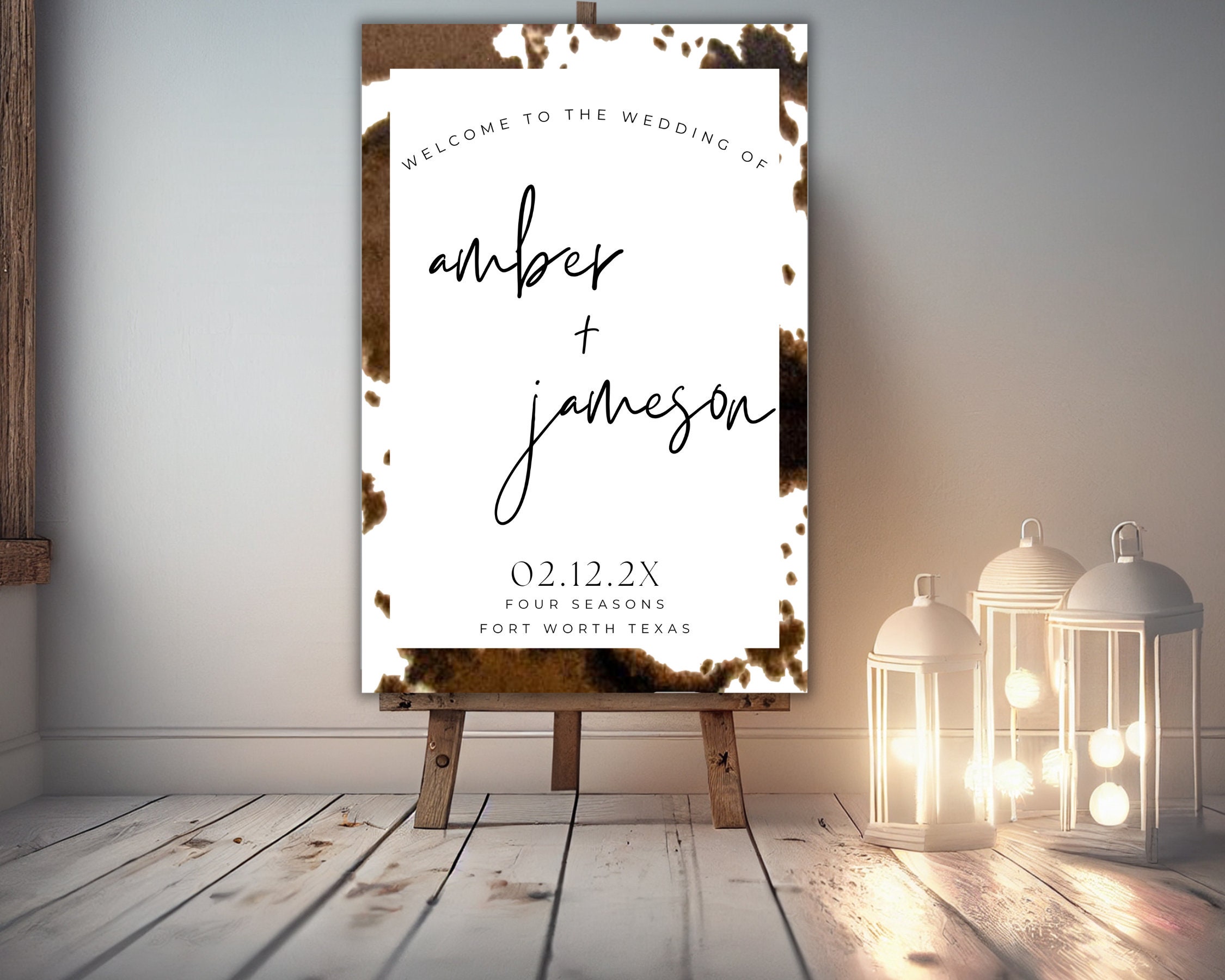 Western Wedding Welcome Sign Template Diy Cowboy Wedding Decor Western ...
