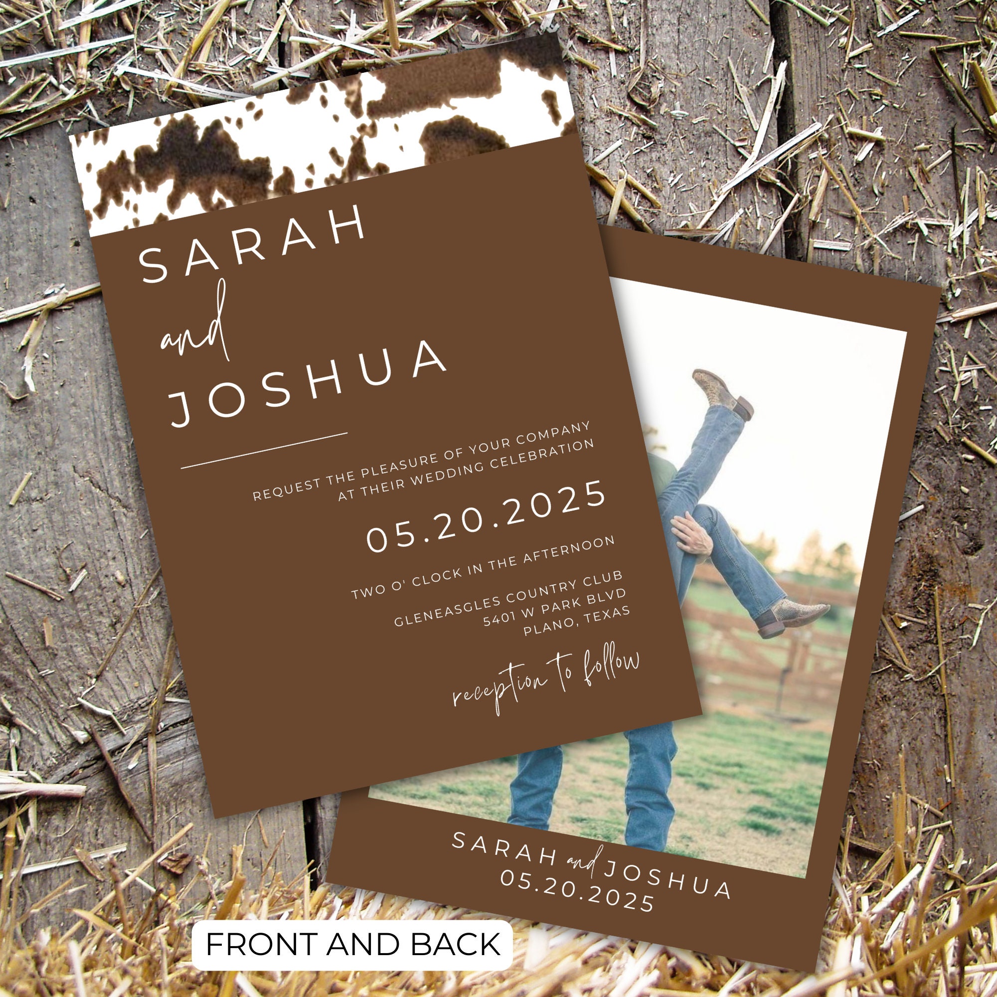 Western Wedding Invitation Template Wild West Wedding Stationery Photo ...