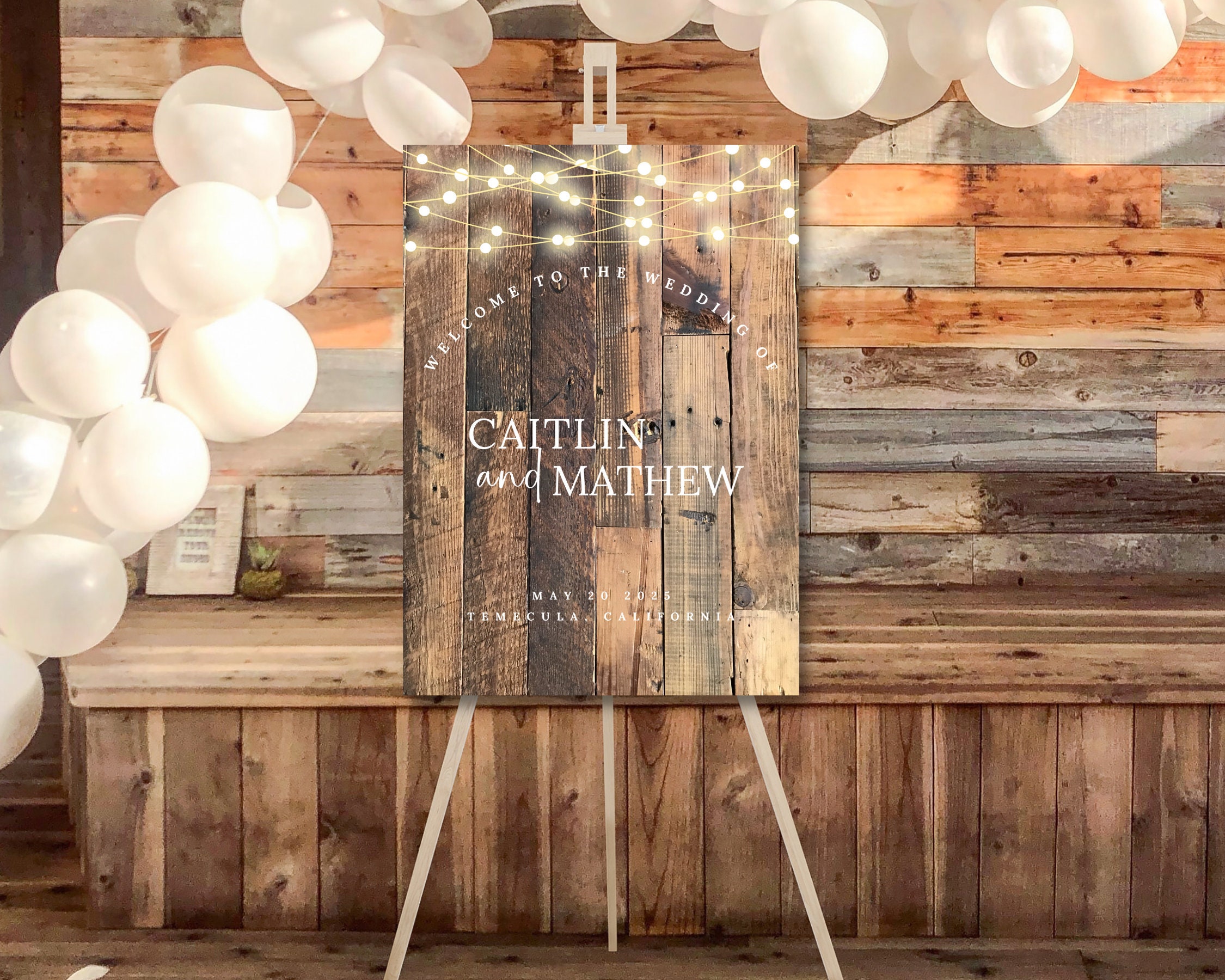 Barn Wood Wedding Welcome Sign Template Wedding Welcome Sign Country ...