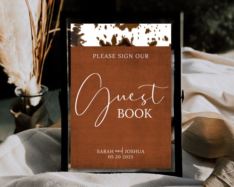 Wedding Reception Signs Template Sign the Guest Book Sign Wedding ...