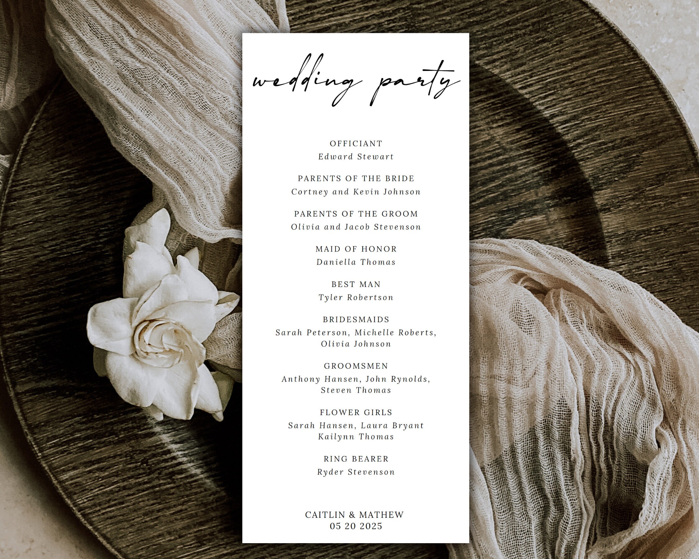 Minimalist Wedding Program Template Wedding Ceremony Program - Etsy