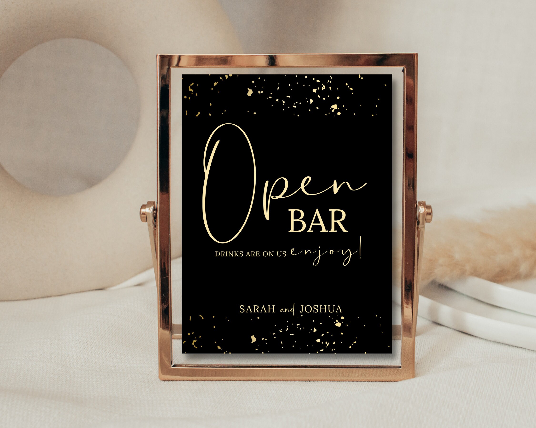 Wedding Reception Signs Black and Gold Signs Event Table Signs - Etsy