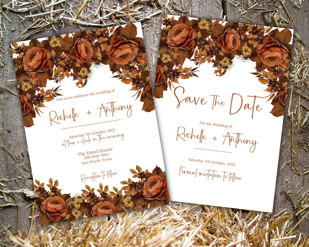 Country Western Wedding Invitations Rustic Wedding Invitation Set ...