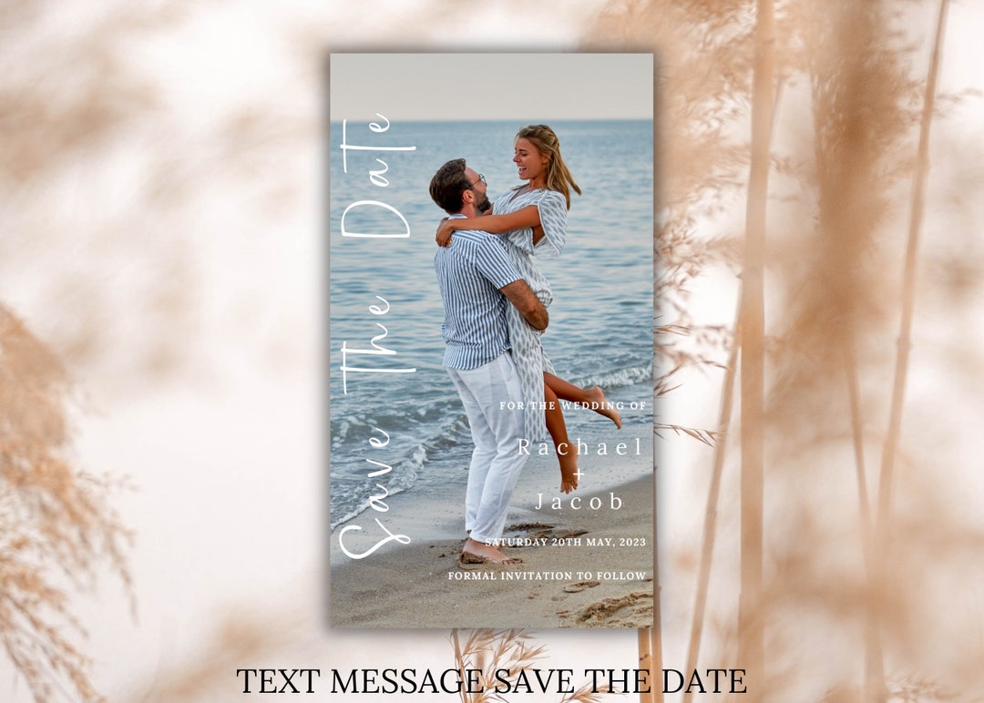 Text Message Save the Date Template With Photo Save the Date Digital ...