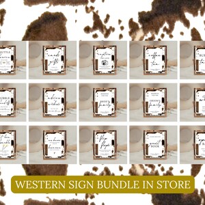 Modern Western Wedding Sign Template Buffet Table Sign Template Instant ...
