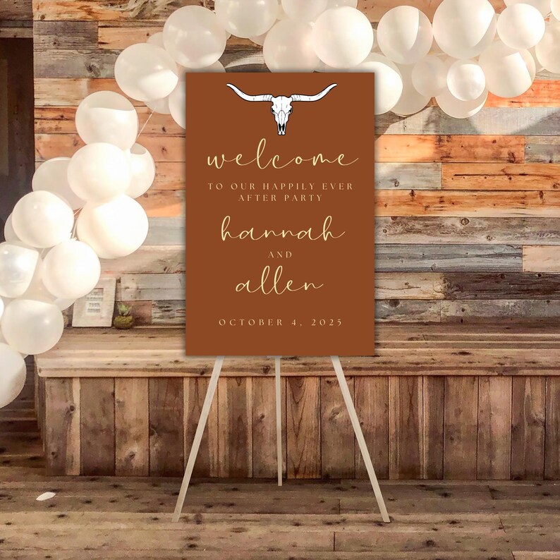Western Wedding After Party Welcome Sign Template Cowboy Wedding Signs ...
