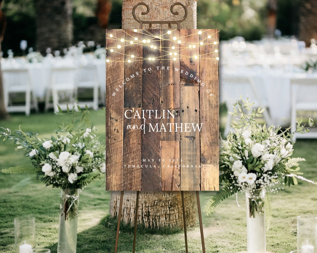 Barn Wood Wedding Welcome Sign Template Wedding Welcome Sign Country ...