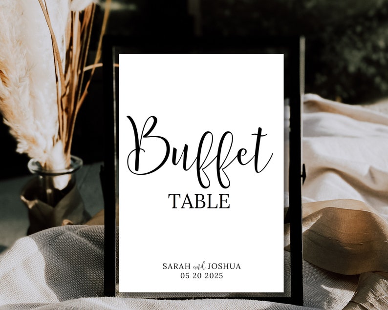 Buffet Sign Template Wedding Reception Buffet Sign Instant Download ...