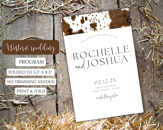 Cowboy Wedding Programs