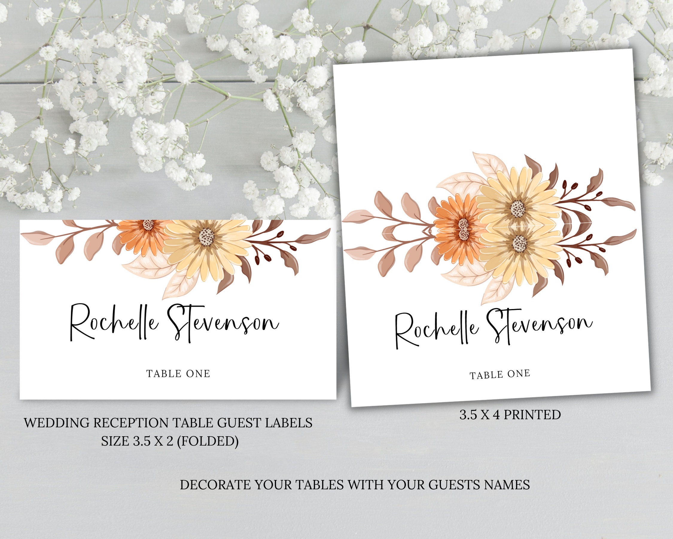 Floral Wedding Reception Seating Assignment Fall Floral - Etsy
