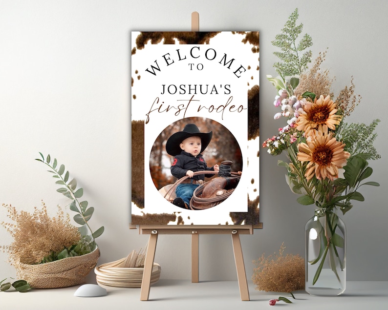 1st Rodeo Birthday Welcome Sign Template Western Birthday - Etsy