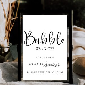 Bubble Send off Sign Template Wedding Reception Signs Bride and Groom ...