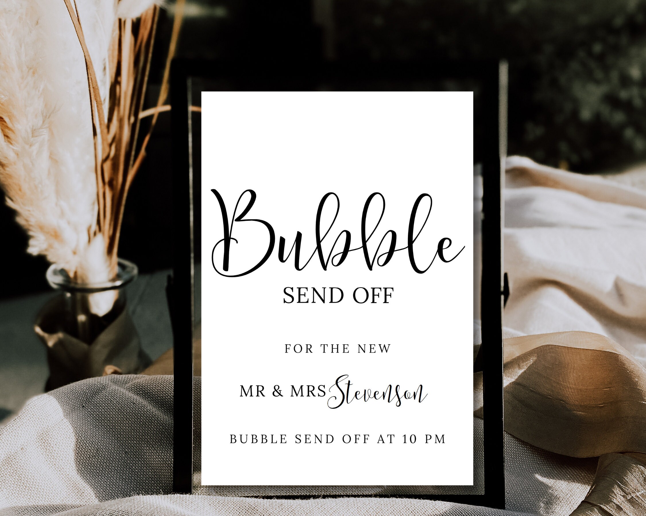 Bubble Send off Sign Template Wedding Reception Signs Bride - Etsy