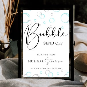 Wedding Bubble Send off Sign Wedding Reception Decorations Wedding Sign ...