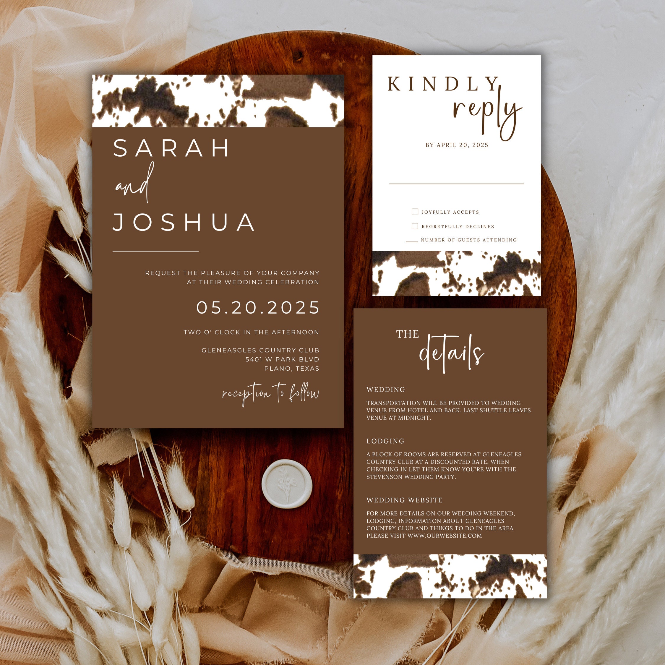 Western Wedding Invitation Template Wild West Wedding Stationery Photo ...