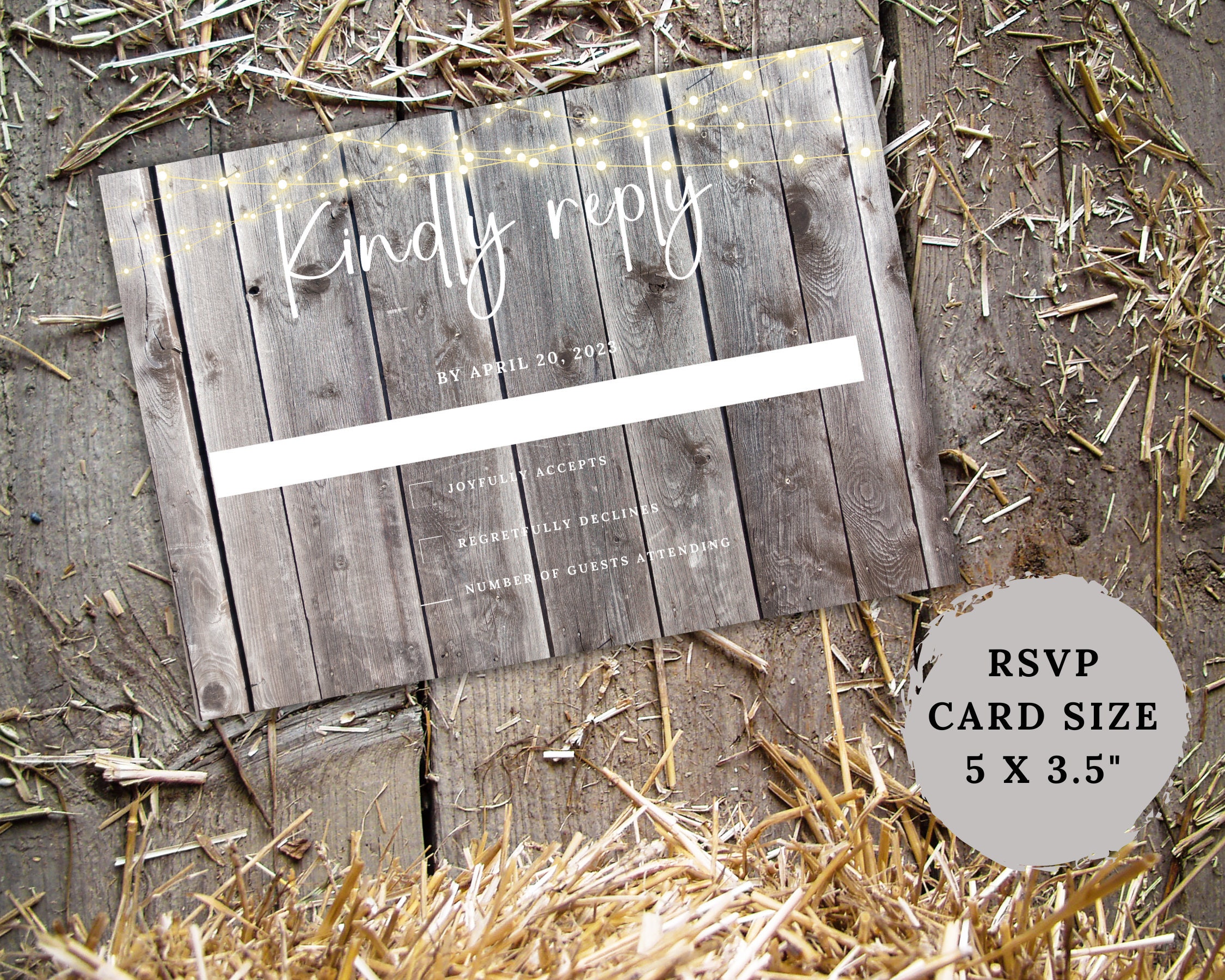 Country Wedding Invitation Set Includes Rsvp Gray Barn Wood Wedding ...