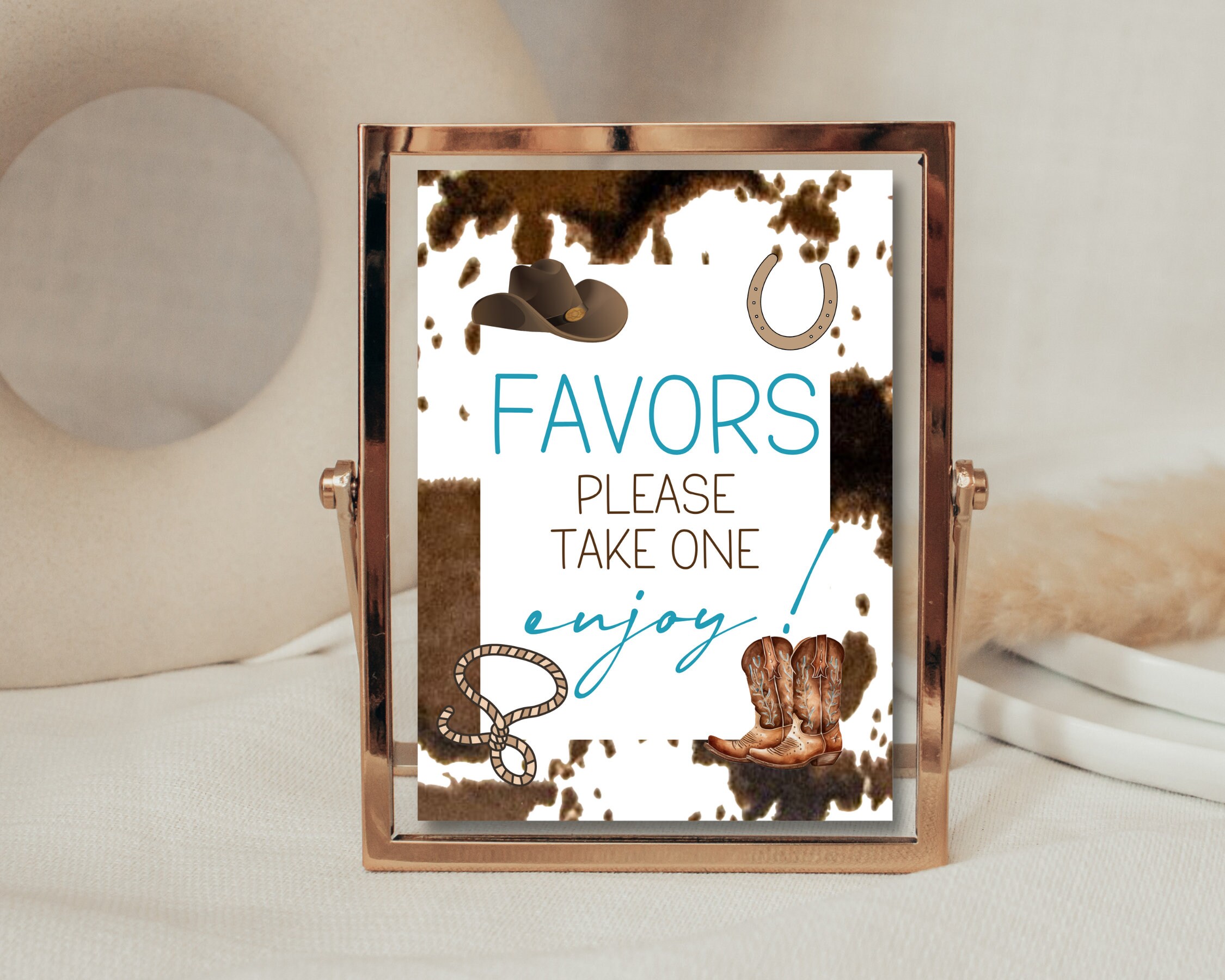 Western Birthday Party Table Signs Template Cowboy Party Signs First ...