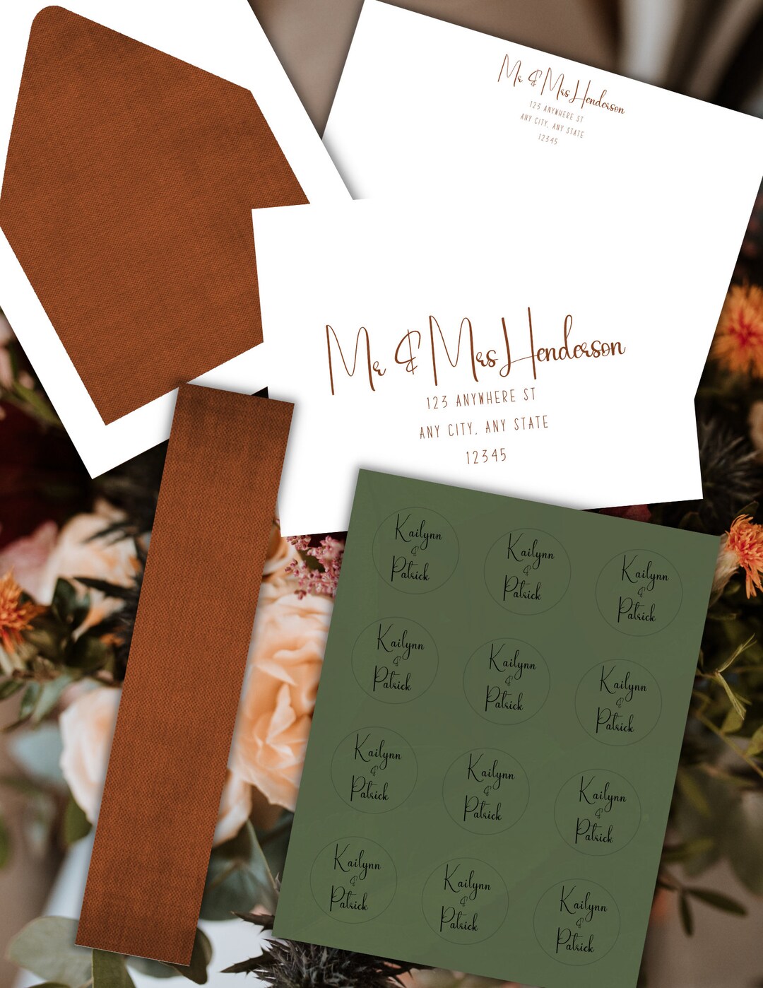 Envelope Matching Wedding Set Envelope Belly Band Envelope Liners Fall ...