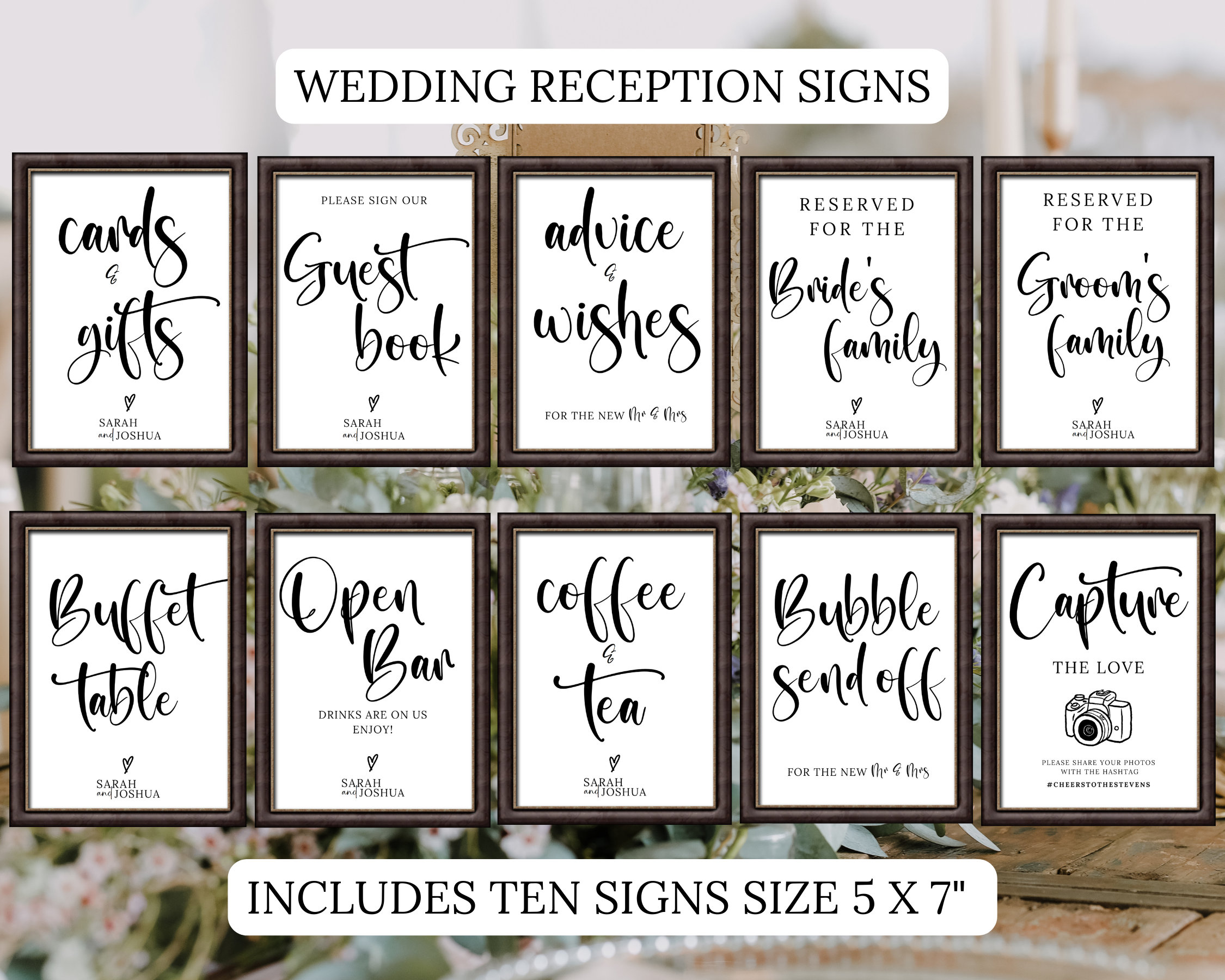 Cards and Gifts Sign Wedding Template Wedding Reception Sign Bundle ...