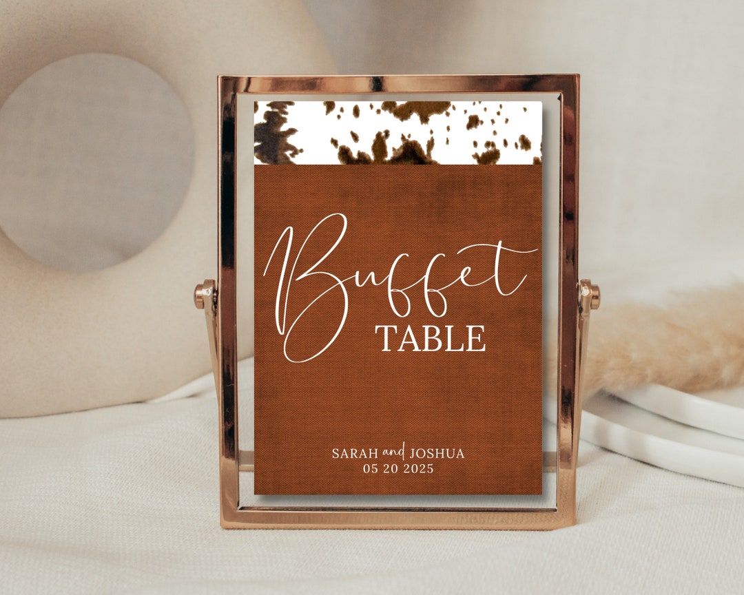 Wedding Reception Buffet Table Sign Template Wedding Decoration Rustic ...
