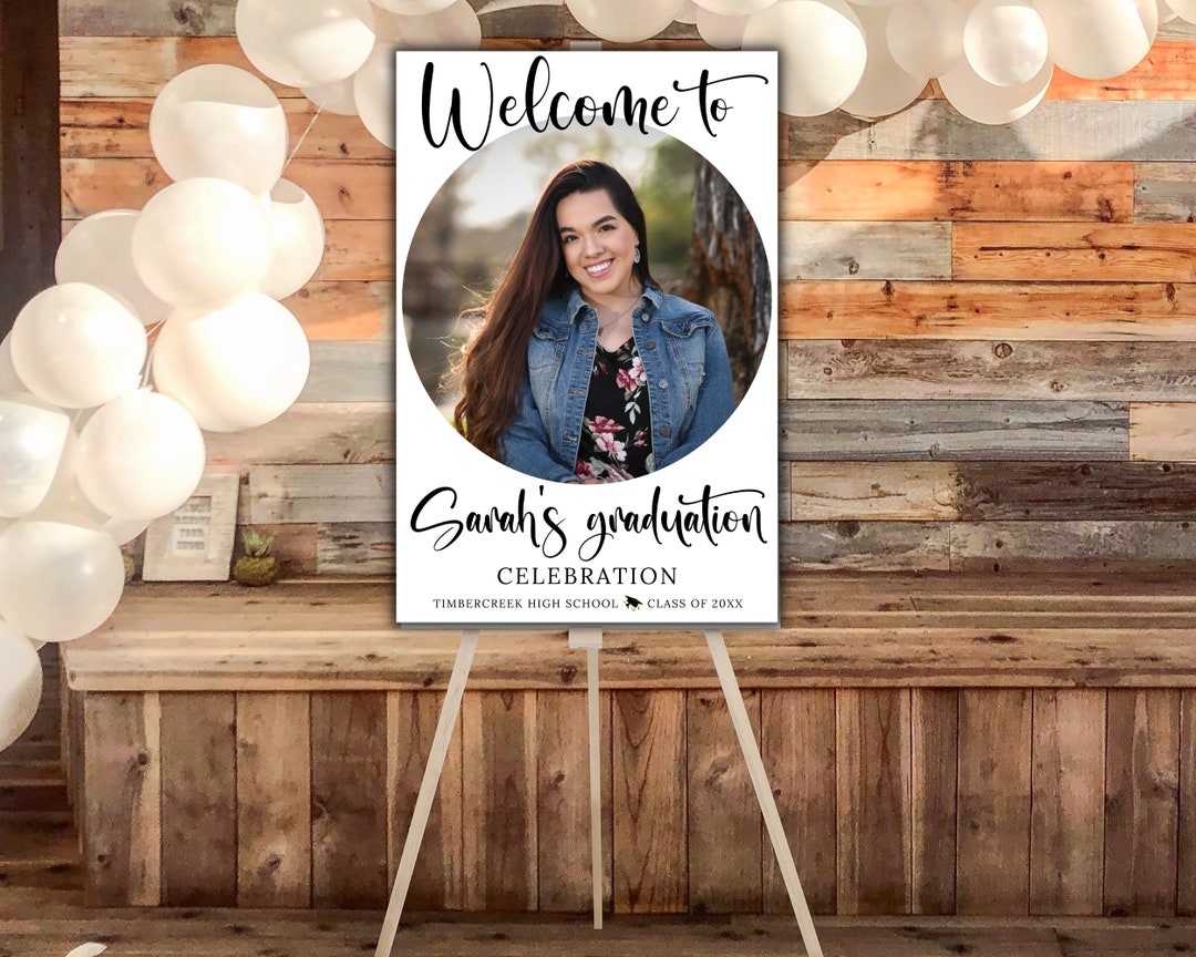 Graduation Party Welcome Sign Template Photo Graduation Poster Modern ...