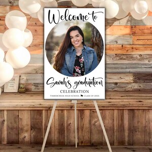 Graduation Party Welcome Sign Template Photo Graduation Poster Modern ...