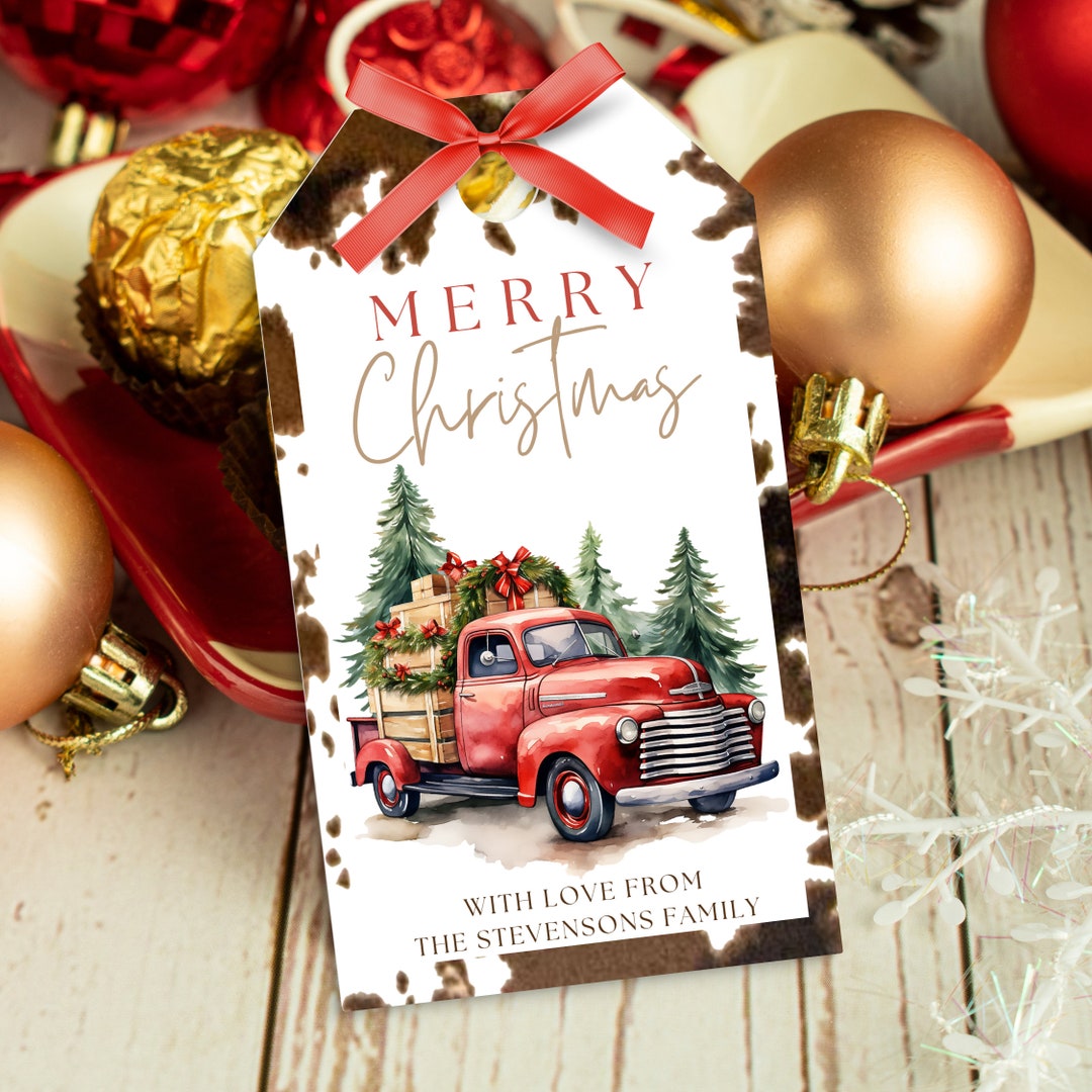 Christmas Gift Tag Western Christmas Gift Tag Holiday Gift Tag Editable ...