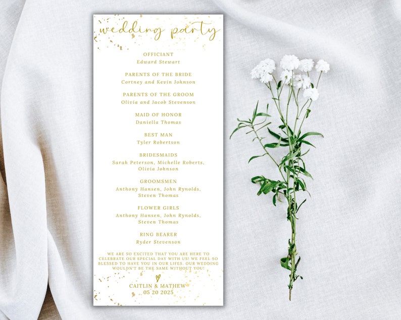 Minimalist Wedding Program Template Editable Wedding Ceremony - Etsy