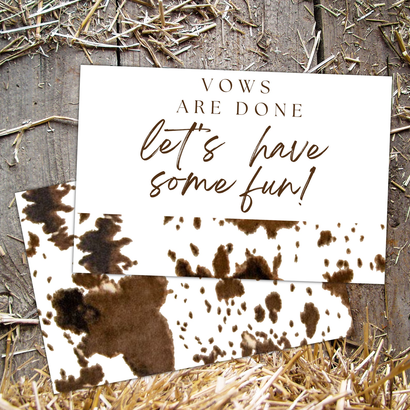 Western Wedding Sign Template Cowboy Wedding Decor Cowhide - Etsy