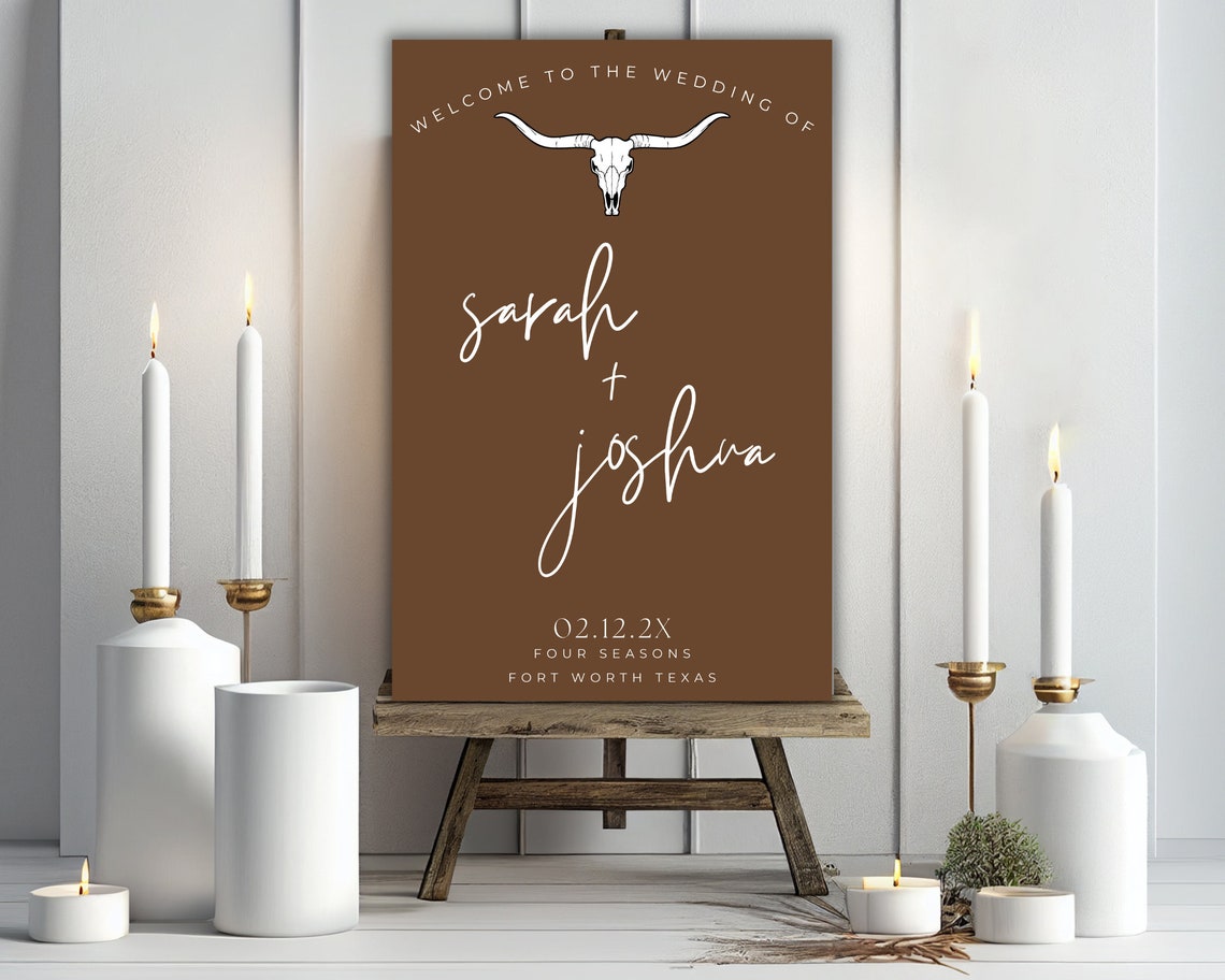 Wild West Welcome Sign Template Western Wedding Welcome Sign - Etsy