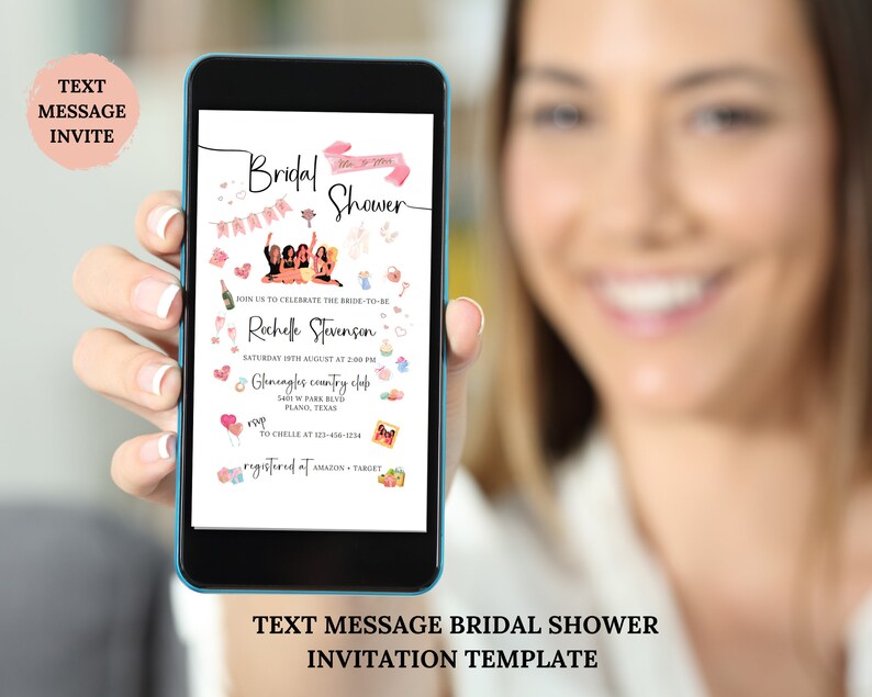 Bridal Shower Invitation Template Text Message Bridal Shower Invitation ...