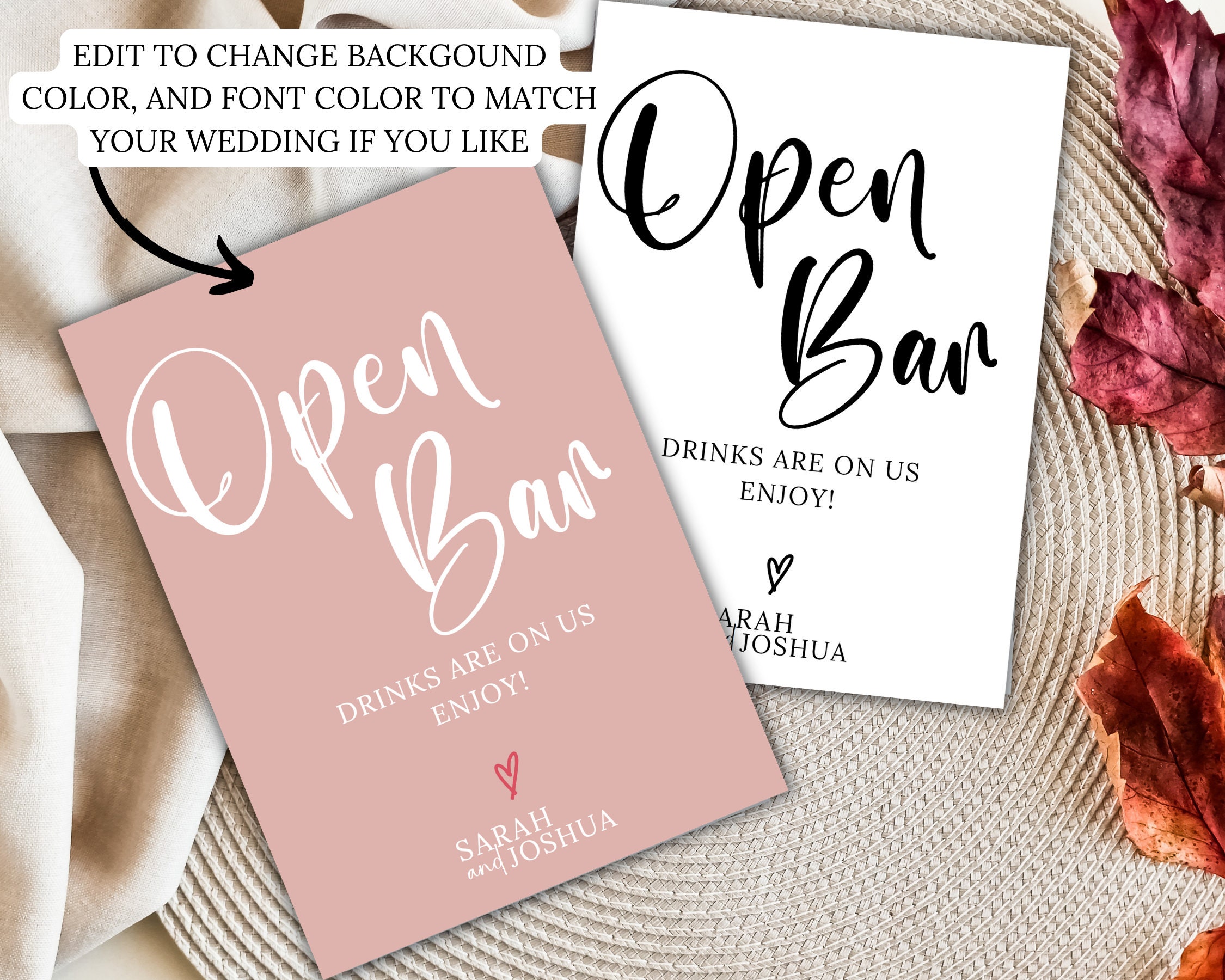 Cards and Gifts Sign Wedding Template Wedding Reception Sign Bundle ...