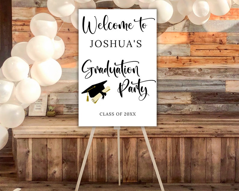 Graduation Party Sign Template Yard Signs High School Graduation ...
