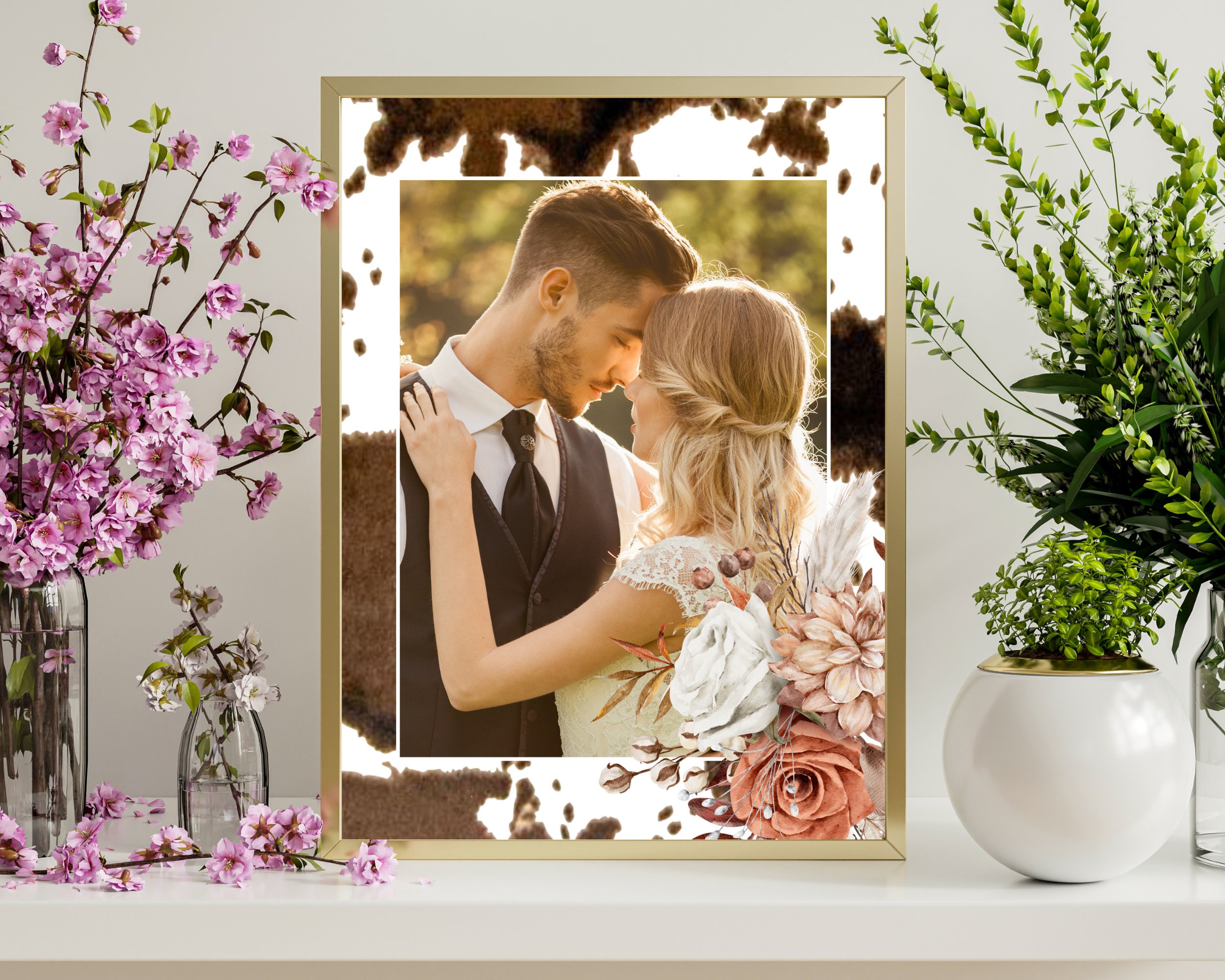 Western Photo Frame Template Western Wedding Photo Matting Digital ...