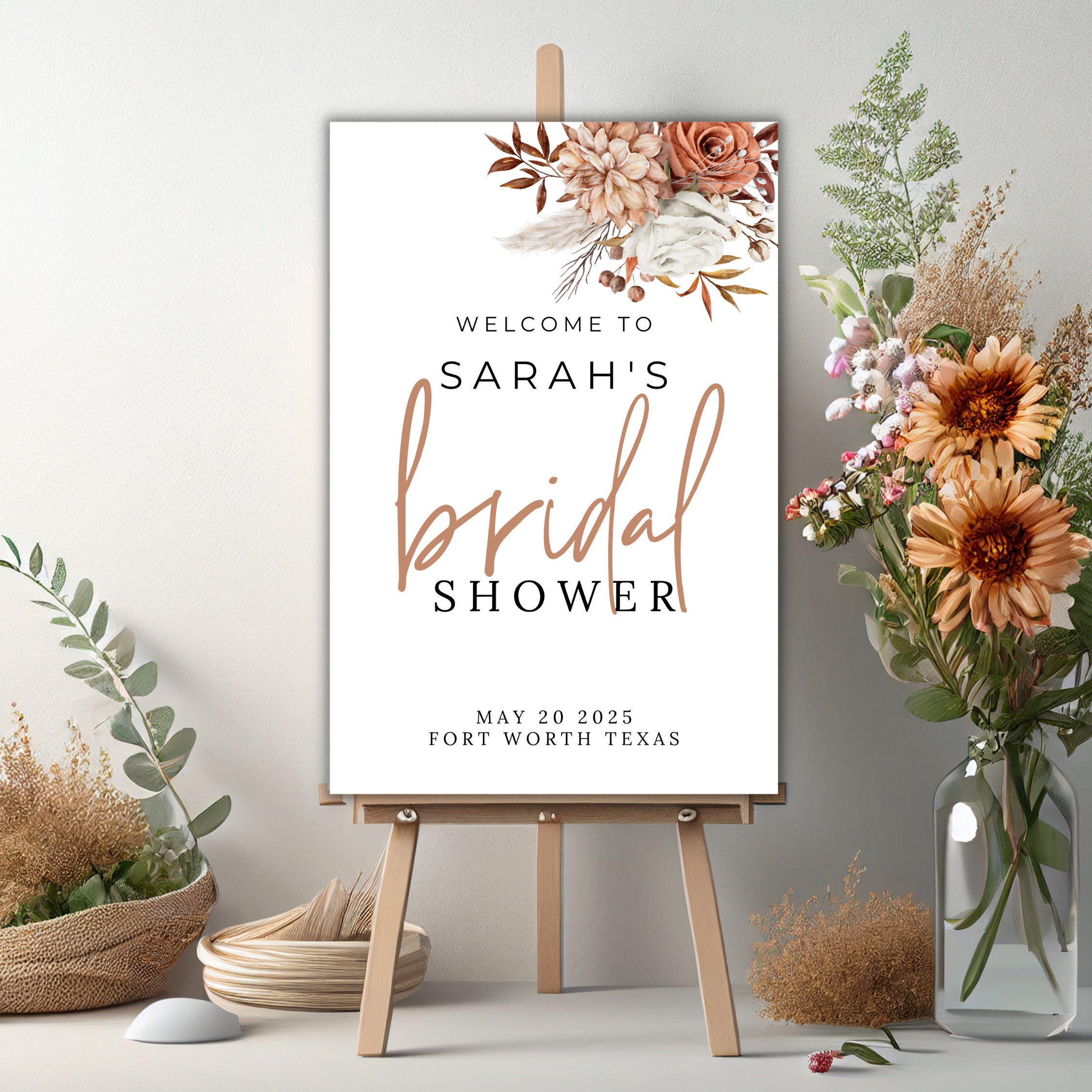 Welcome Sign Template Fall Bridal Shower Welcome Sign Bridal Shower ...