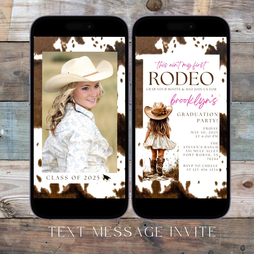 Country Girl Graduation Invitation Text Message, Western Grad Party ...