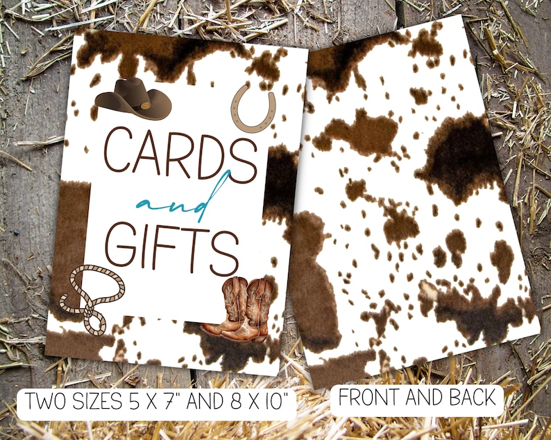 Western Birthday Party Table Signs Template Cowboy Party Signs First ...