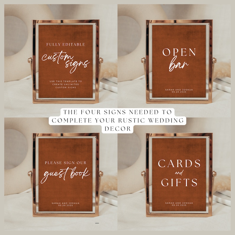 Western Wedding Decor Table Signs Template 5x7 Editable Signs - Etsy