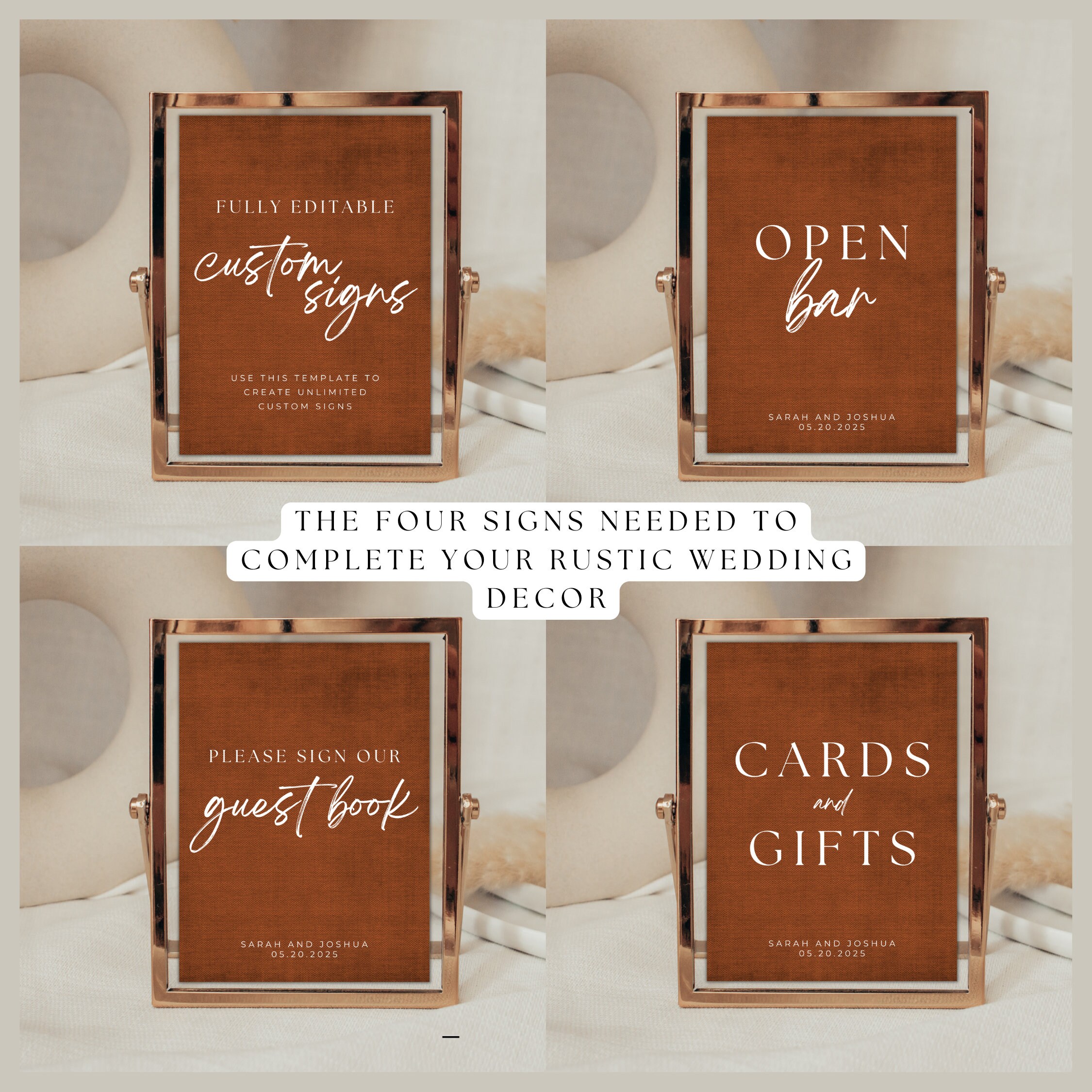 Western Wedding Decor Table Signs Template 5x7 Editable Signs - Etsy