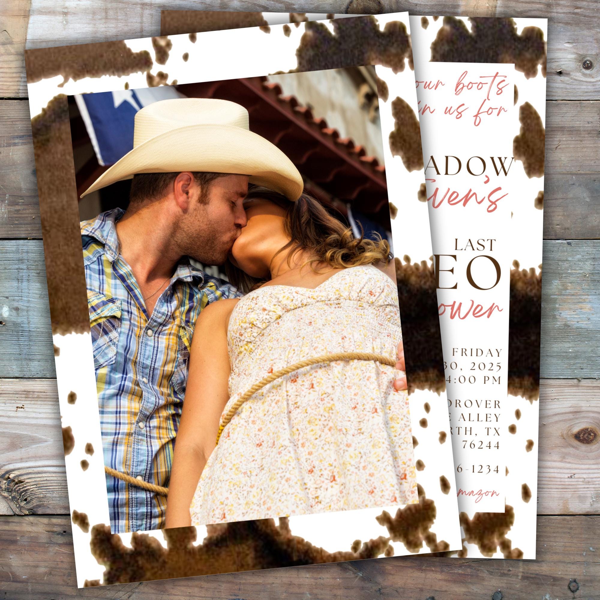 Last Rodeo Bridal Shower Invitation Template Western Cowgirl ...