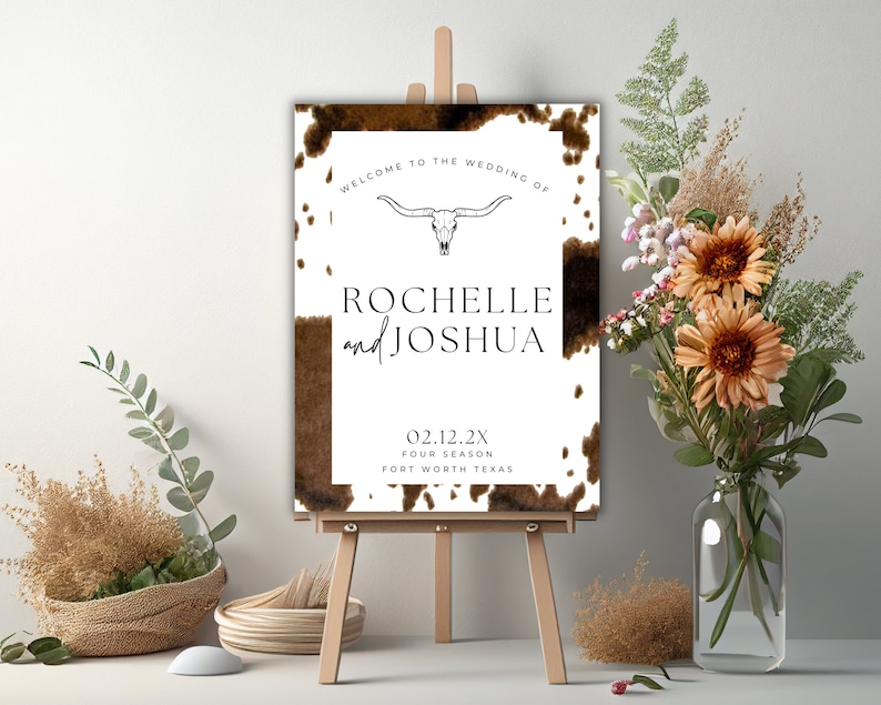 Western Wedding Welcome Sign Template Rustic Wedding Signs Cowboy ...