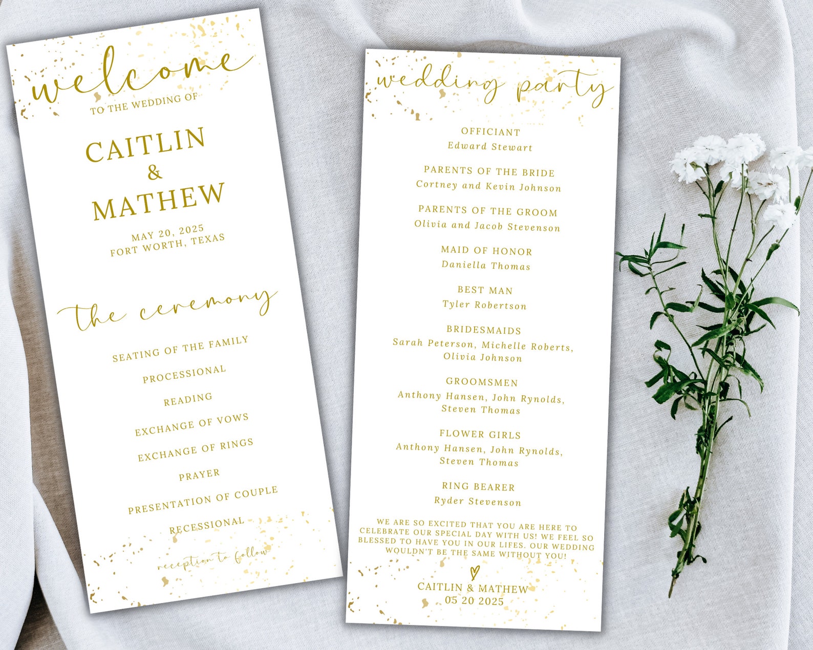 Minimalist Wedding Program Template Editable Wedding Ceremony - Etsy